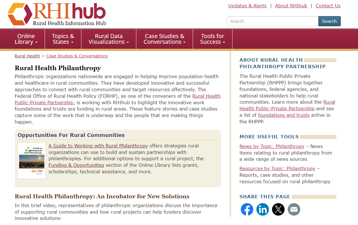 Toolkit Funding Rural Health Through Philanthropy Vaccine Resource Hub